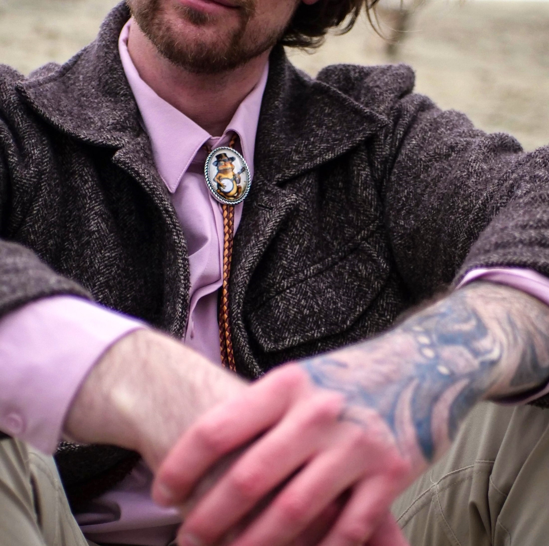 Country Toad Bolo Tie | Folk Art Bluegrass Western Bola Necktie for Me ...